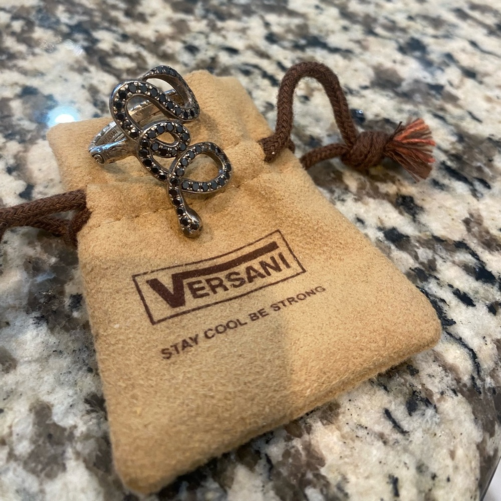 Authentic Versani Black Snake Diamond Ring - Gem